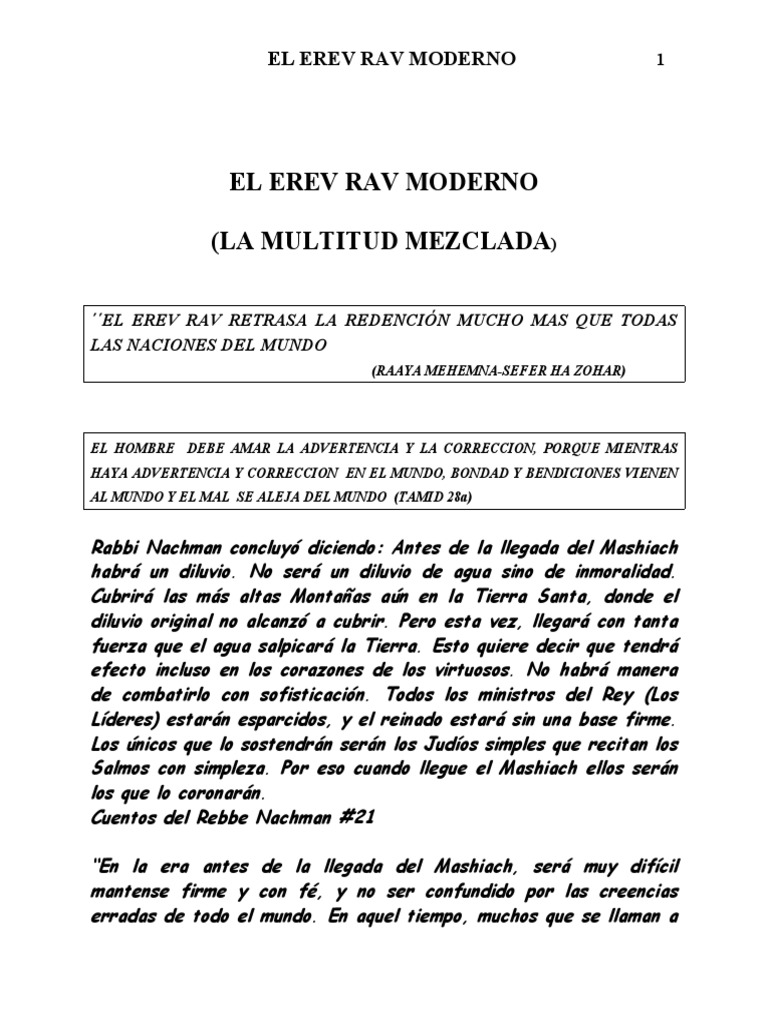 El Erev Rav Moderno | PDF | Nephilim | Judios