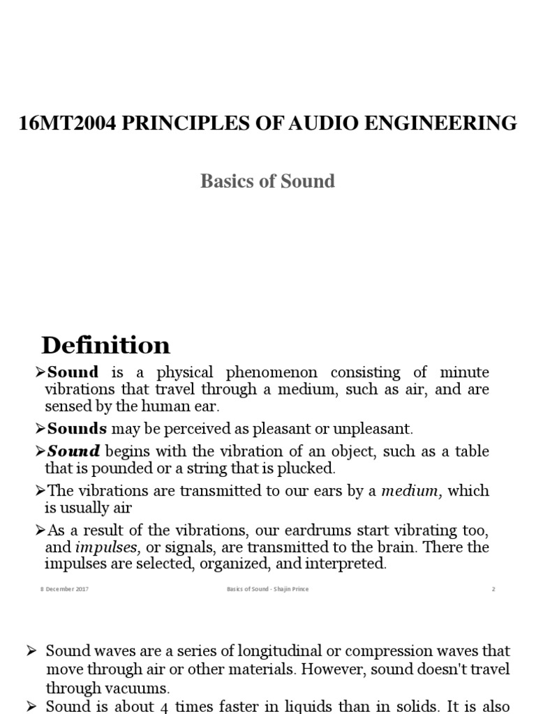 Basics of Sound | PDF | Pitch (Music) | Sound