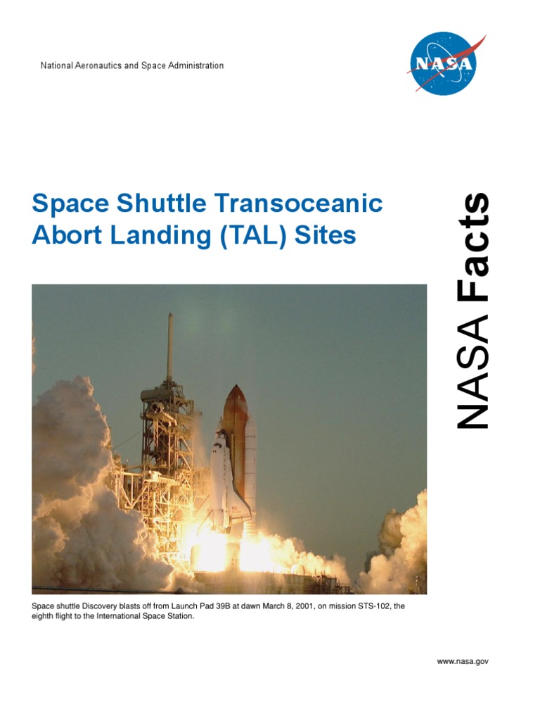 NASA Facts Space Shuttle Transoceanic Abort Landing (TAL) Sites 2006 ...