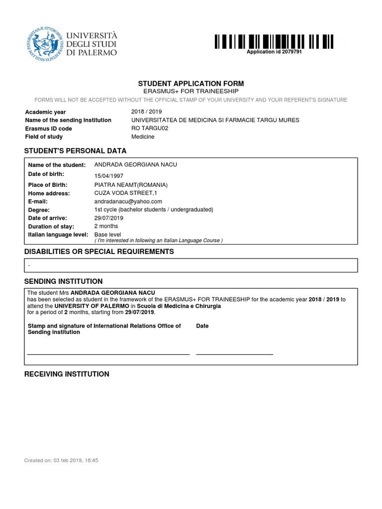 Incoming Appform Modello Appform | PDF