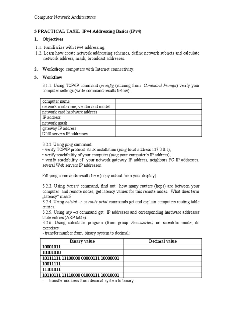 3 Lab IP Addressing Lab Student 1 en | Download Free PDF | Ip Address ...