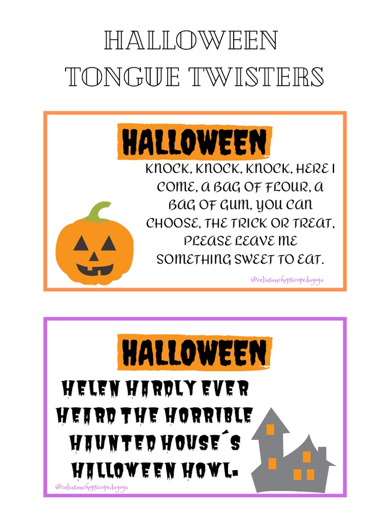Halloween Tongue Twisters Fun | PDF