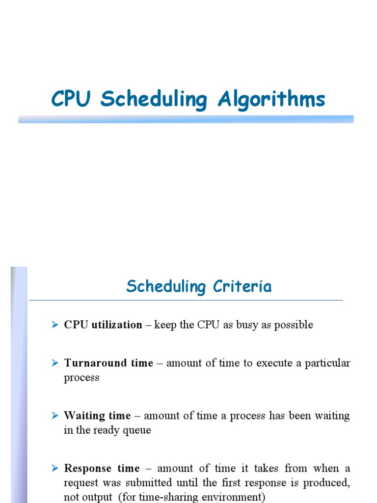 CPU Scheduling | PDF | Scheduling (Computing) | Computer Engineering