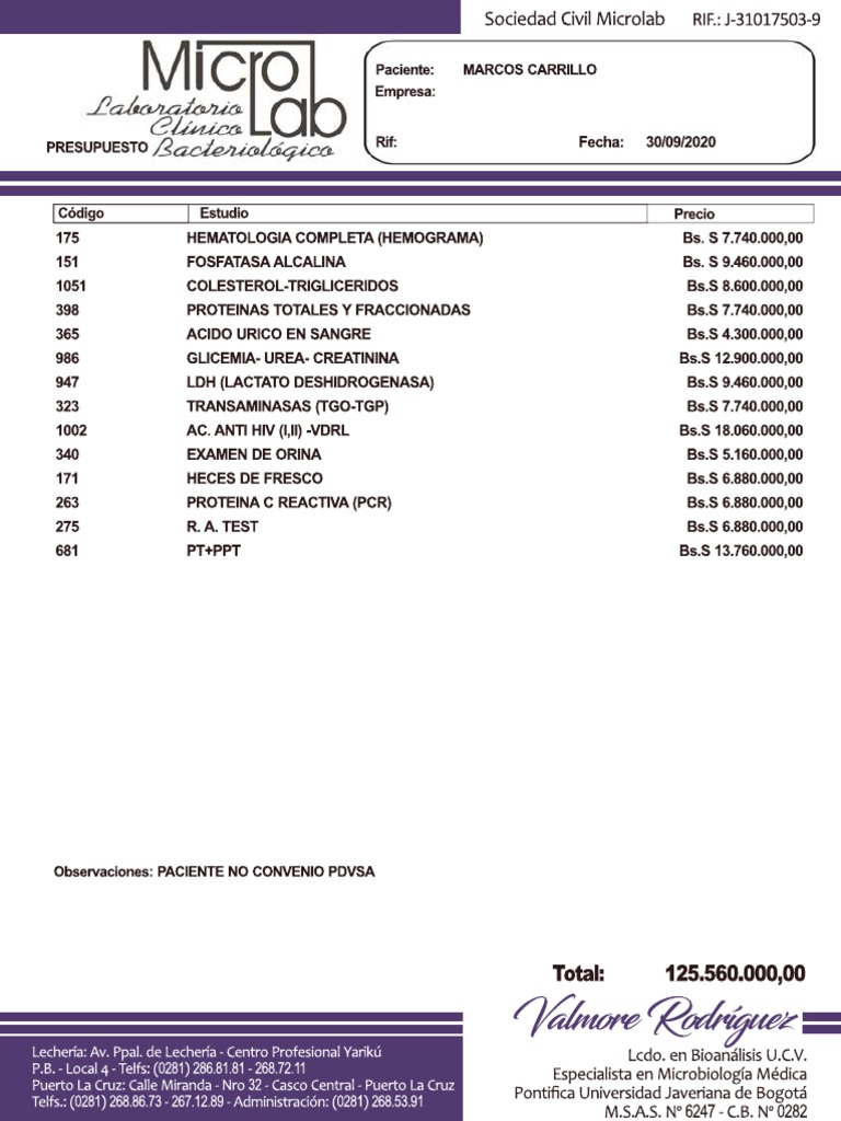 fACTURA MICROLAB | PDF