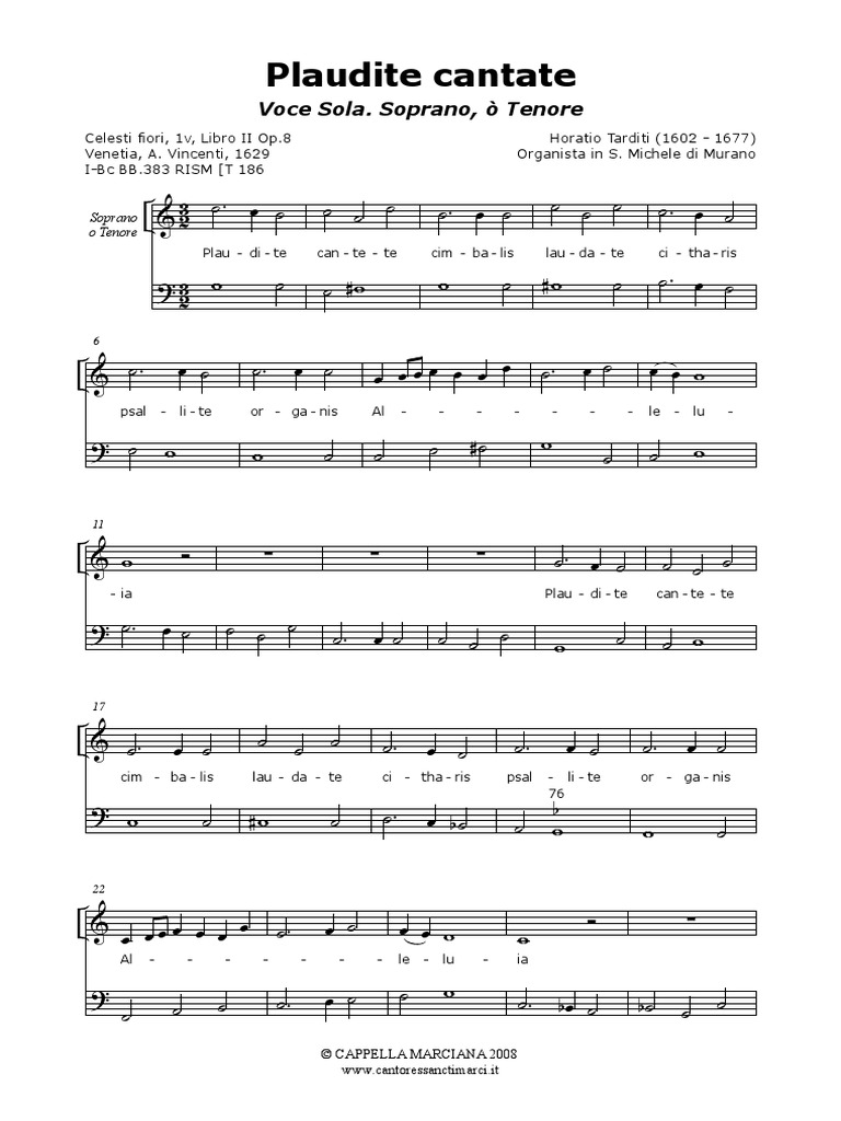 Tarditi Plaudite Cantate | PDF