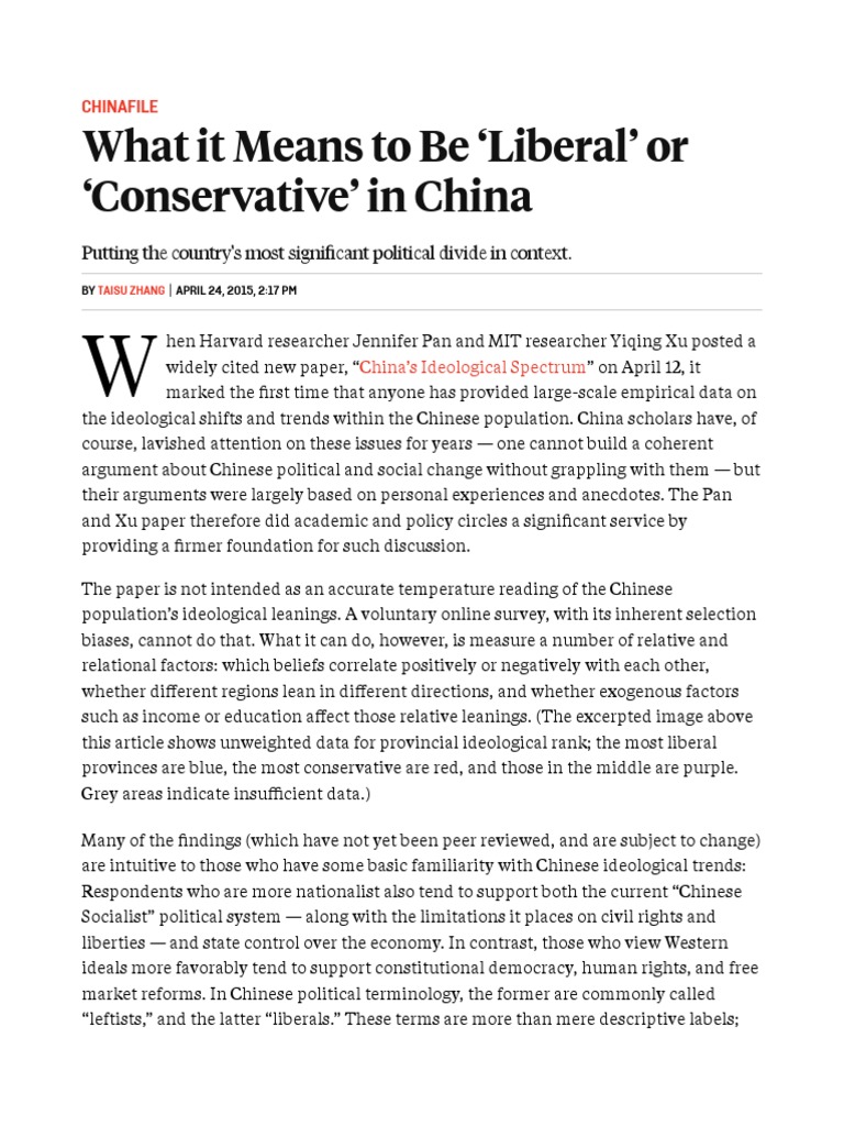 What It Means To Be Liberal' or Conservative' in China - Foreign Policy ...