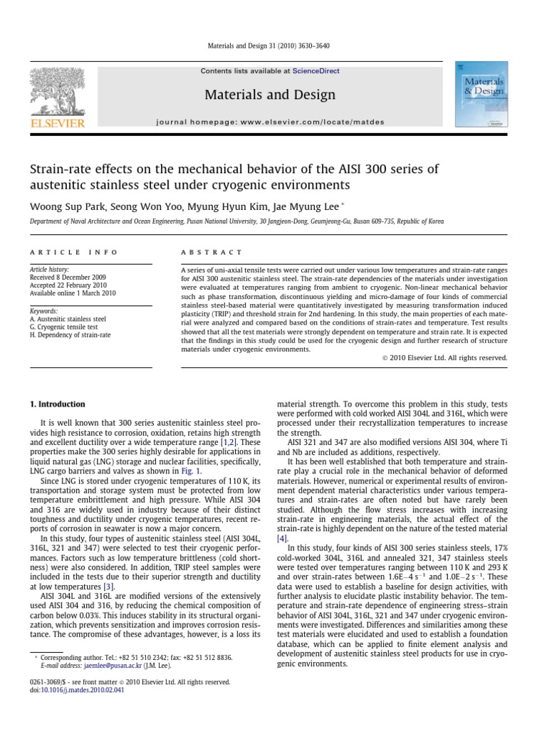 Strain-Rate Effects On The Mechanical Behavior of The AISI 300 Series ...