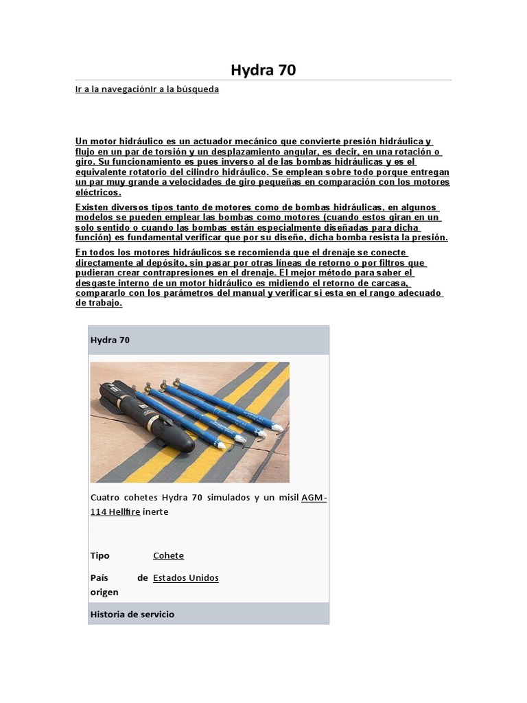 Hydra 70 | PDF | Cohetes y misiles | Arsenal