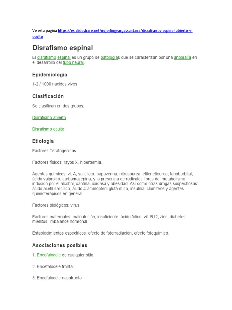 Disrafismo Espinal | PDF | Fluido cerebroespinal | Sistema nervioso