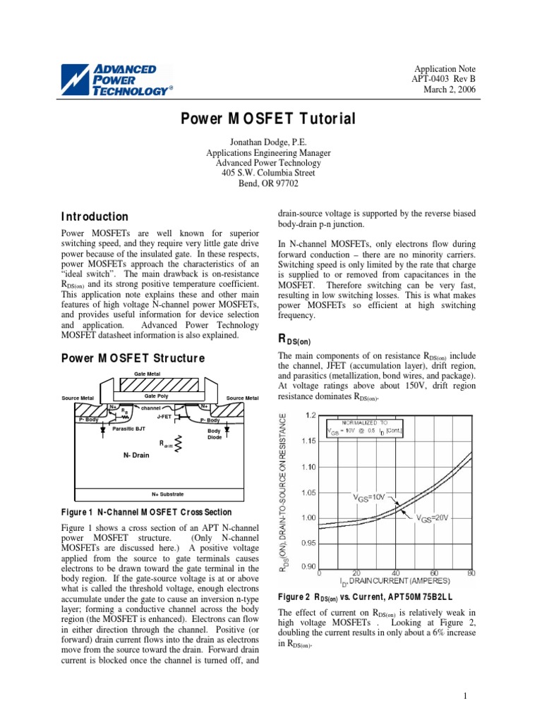 Power MOSFETs: Features & Applications | PDF | Field Effect Transistor ...