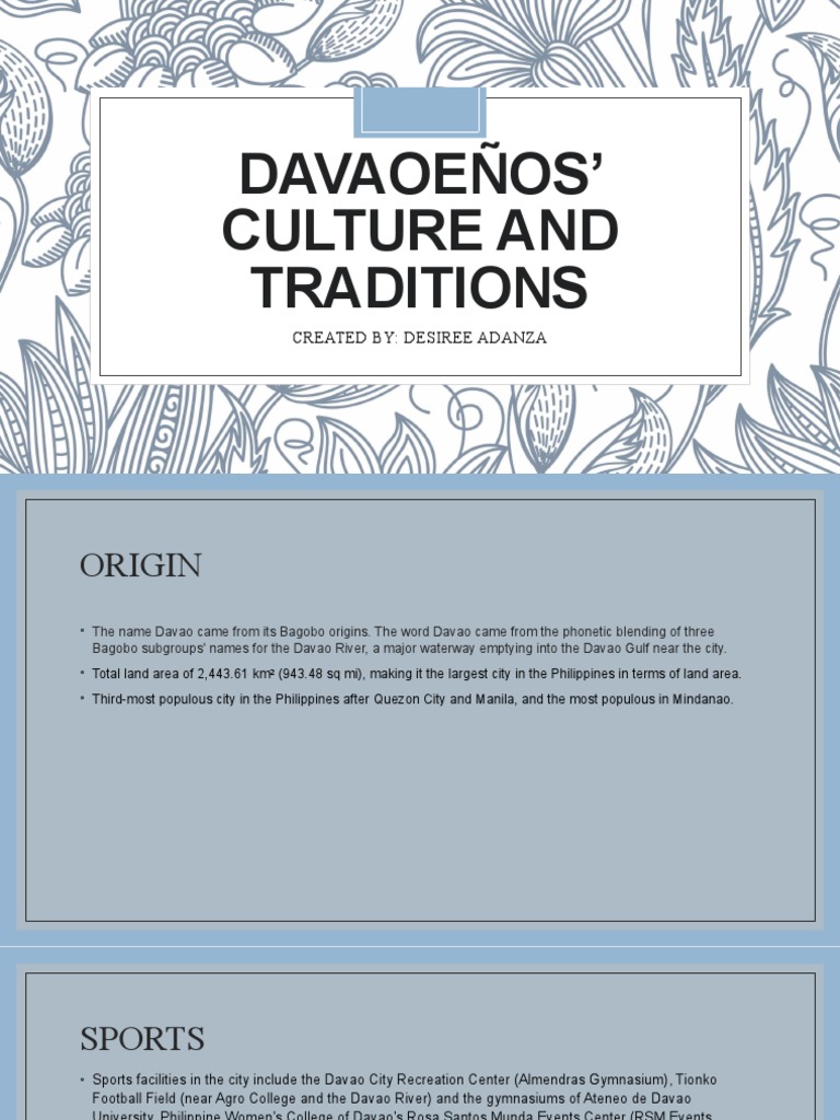Davaoeños: Culture and Traditions | PDF | Religion And Belief