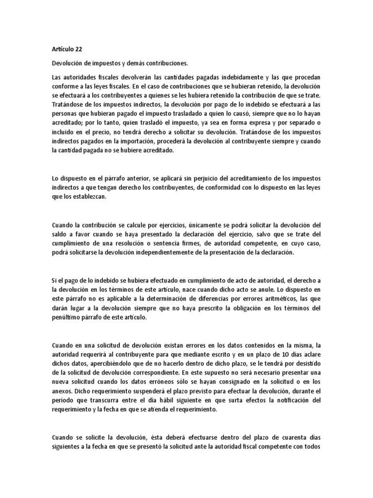 Articulo 22 CFF | PDF | Interés | Impuestos