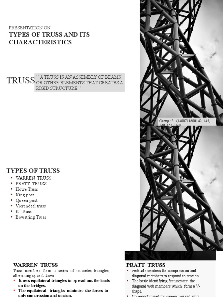 Truss & Types of Truss and Its Characteristics | PDF | Truss | Civil ...