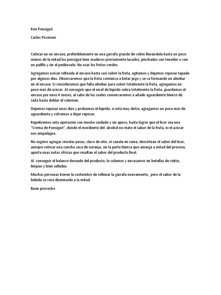 Ron Ponsigué | PDF | Cocina, comidas y vino | Salud y bienestar