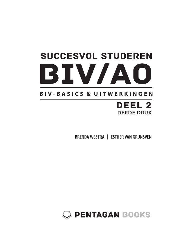 Succesvol Studeren Biv Ao Biv Basics Uitwerkingen Deel 2 Brenda Westra | PDF