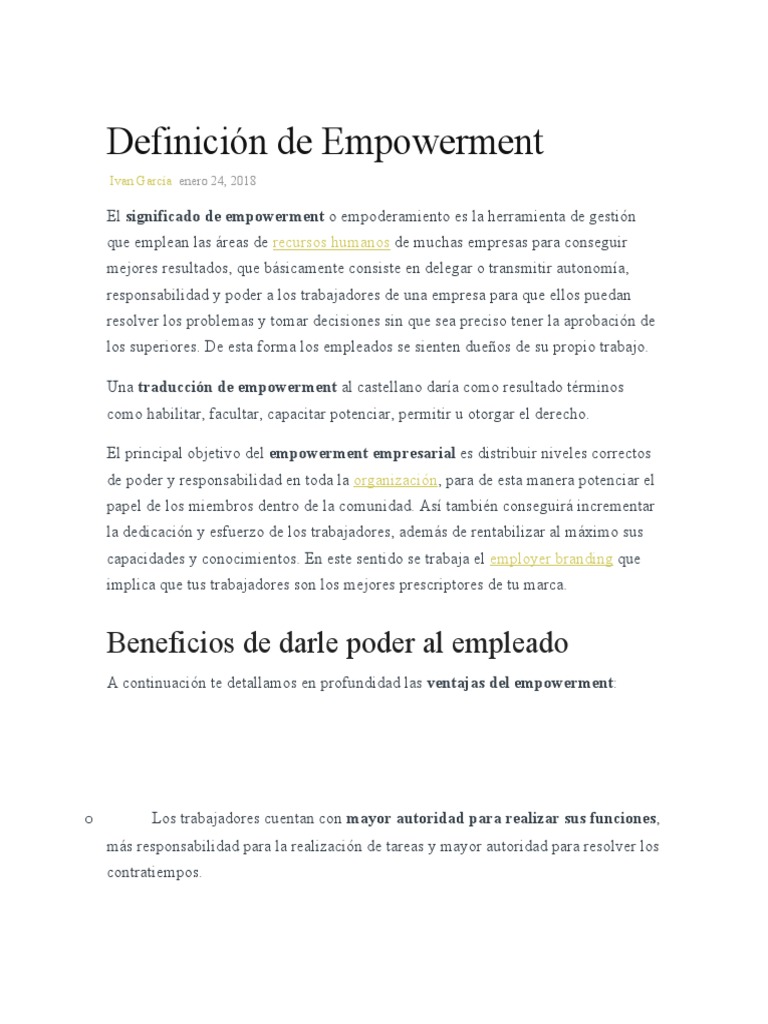 Definición de Empowerment | PDF
