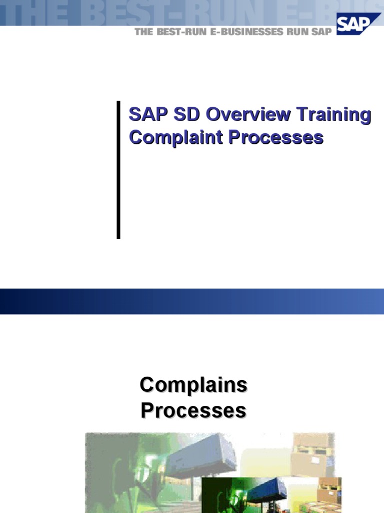 SAP SD Overview Training Complaint Processes | Download Free PDF ...