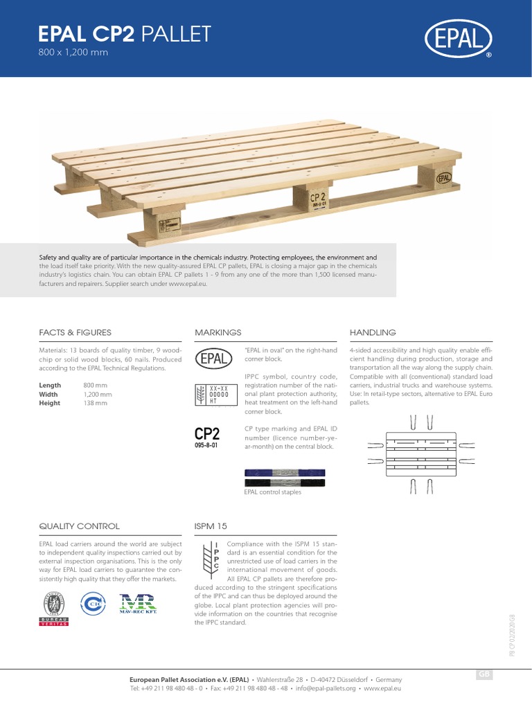 Epal Cp2 Pallet: Facts & Figures Handling Markings | Download Free PDF ...