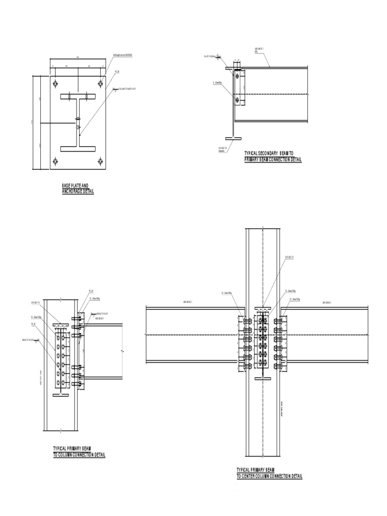 Typical Secondary Beam To Primary Beam Connection Detail | PDF | Civil ...