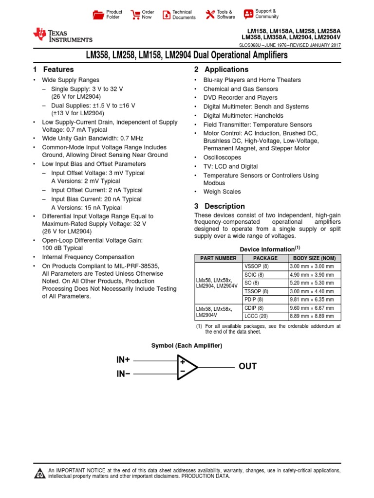 lm358 LM 358 258 158 PDF | PDF | Electrostatic Discharge | Amplifier