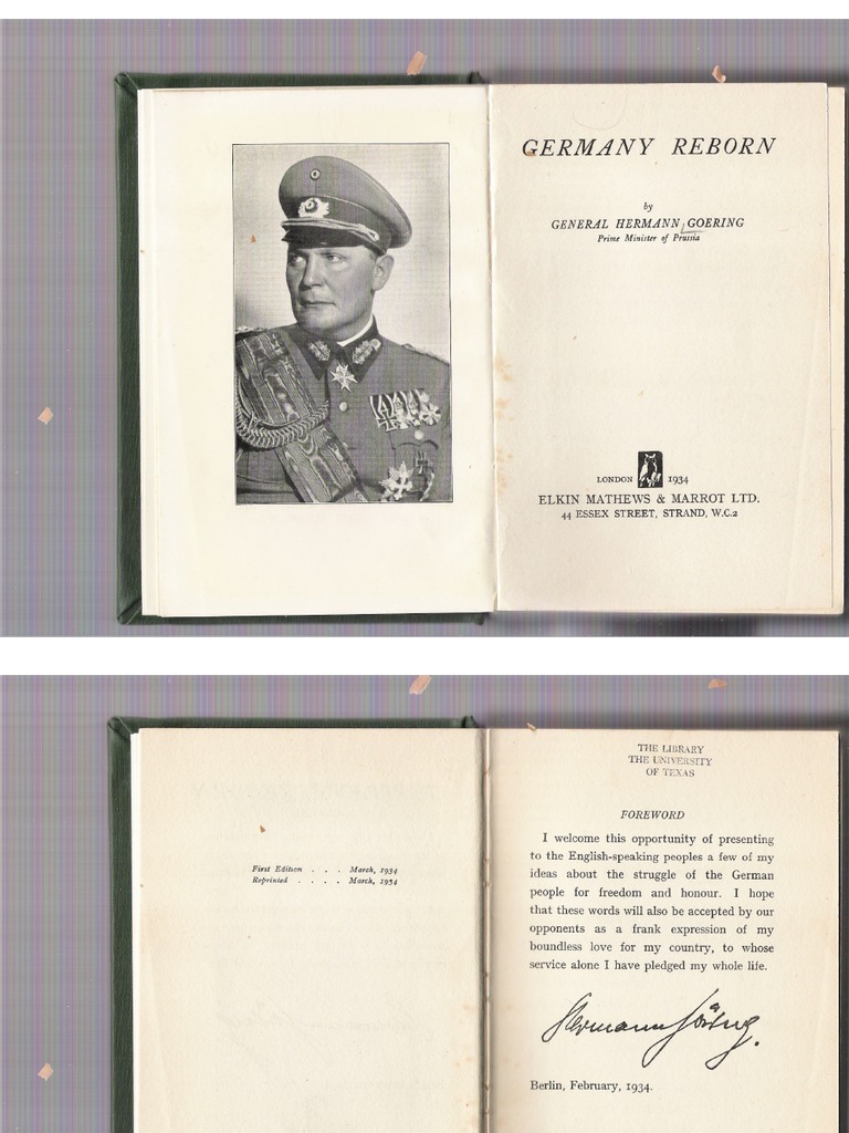(1934) Germany Reborn (Autobiography of Herman Goering, 1893-1946) | PDF