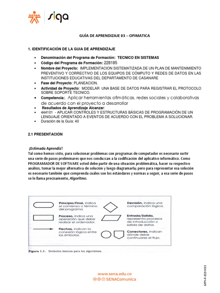 Gfpi-F-019 - Guia - de - Aprendizaje 3 Programacion | PDF | Algoritmos | Lenguaje de programación