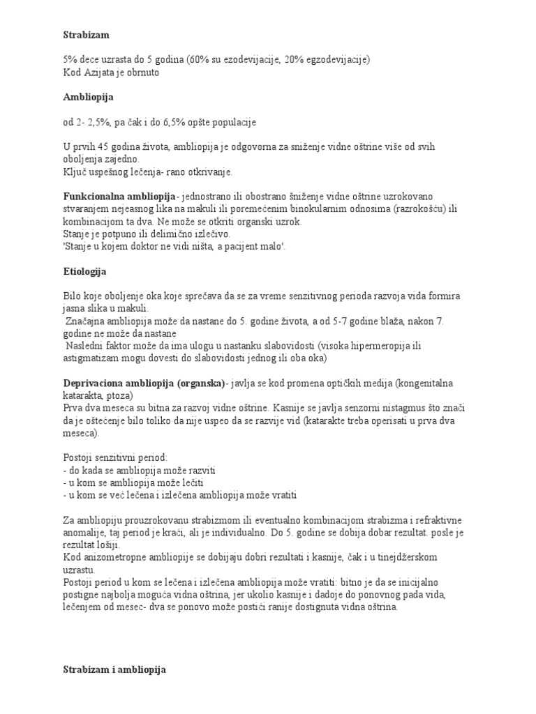 Strabizam | PDF