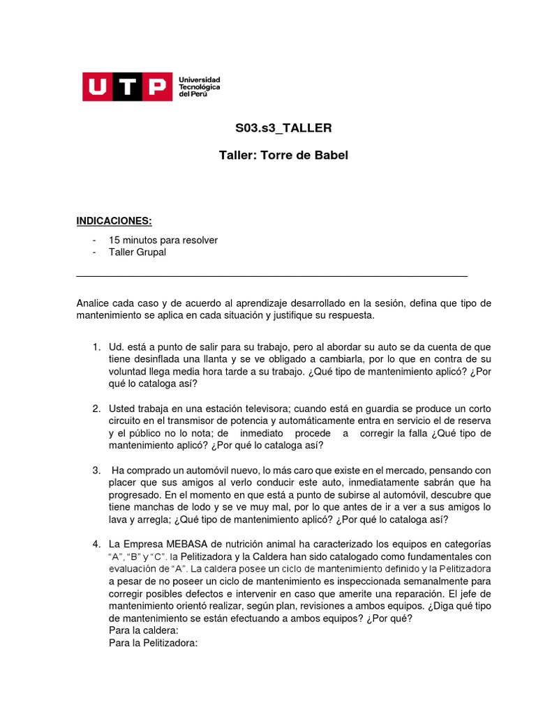 S03.s3 - TALLER 03 - Torre de Babel PDF | PDF | Naturaleza S03.s3 - TALLER 03 - Torre de Babel PDF | PDF | Naturaleza