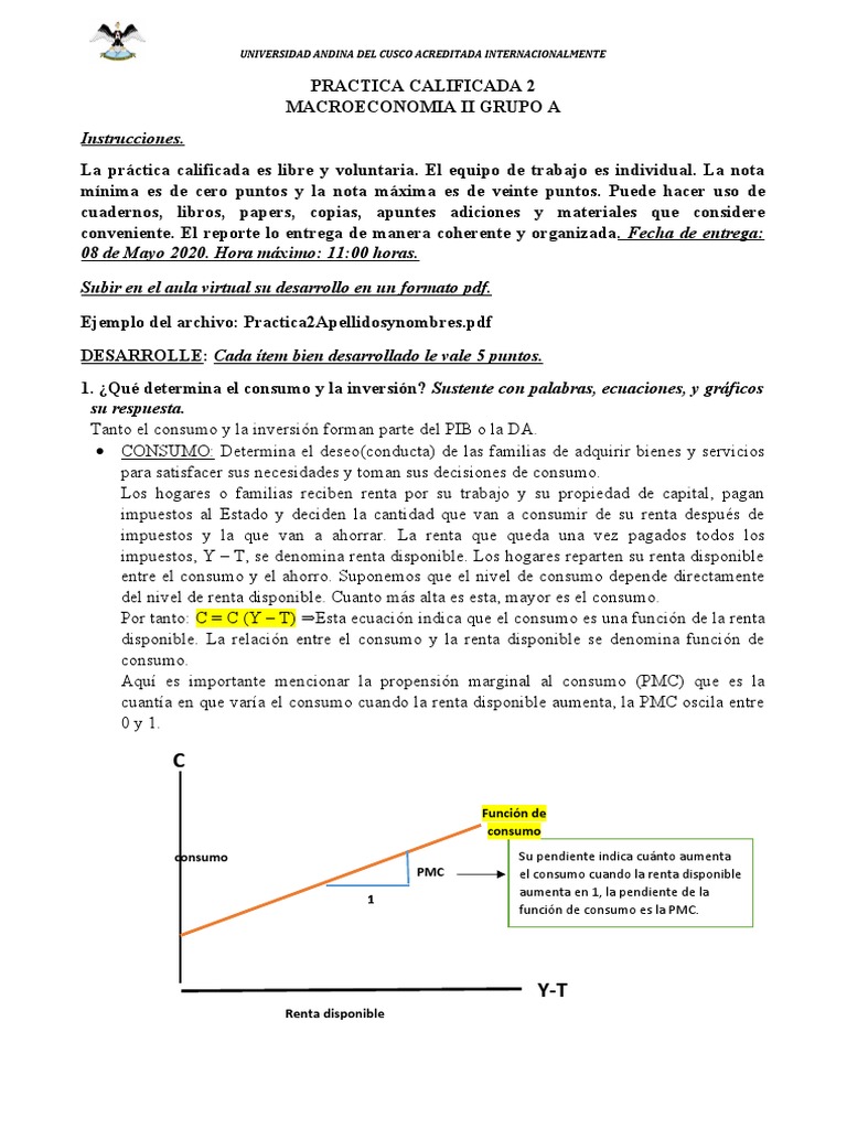 Practica Calificada 2 Macroeconomia II A | PDF | Ahorro | Oferta (economía)