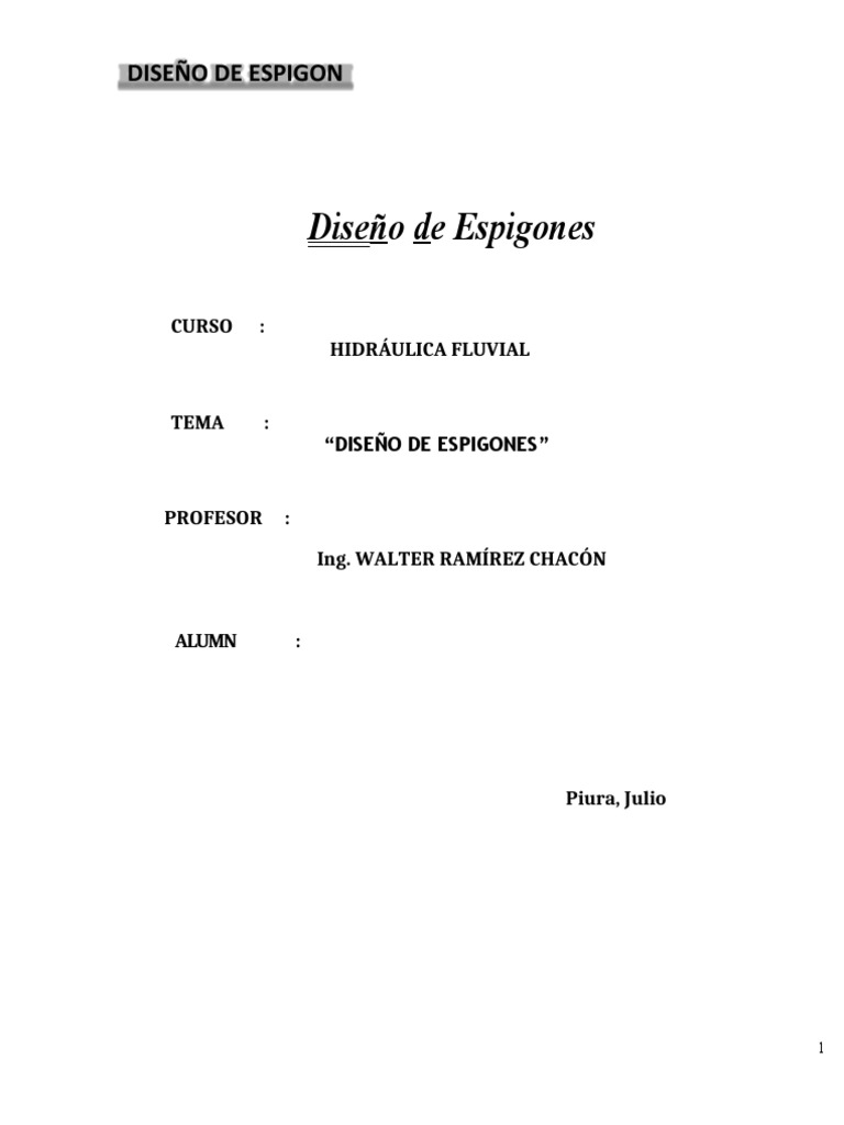 Diseño de Espigones | PDF | Río | Canal