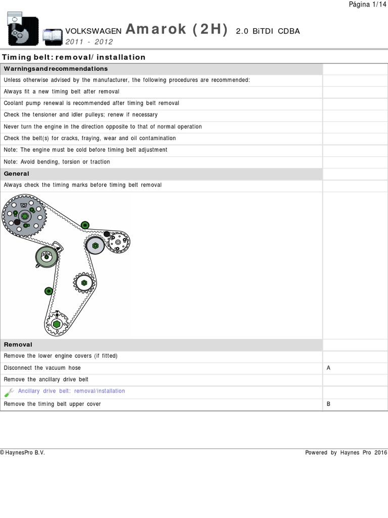 Amarok (2H) : Volkswagen 2.0 Bitdi Cdba | PDF | Belt (Mechanical ...
