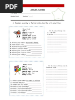 My Personal Information Worksheet | PDF