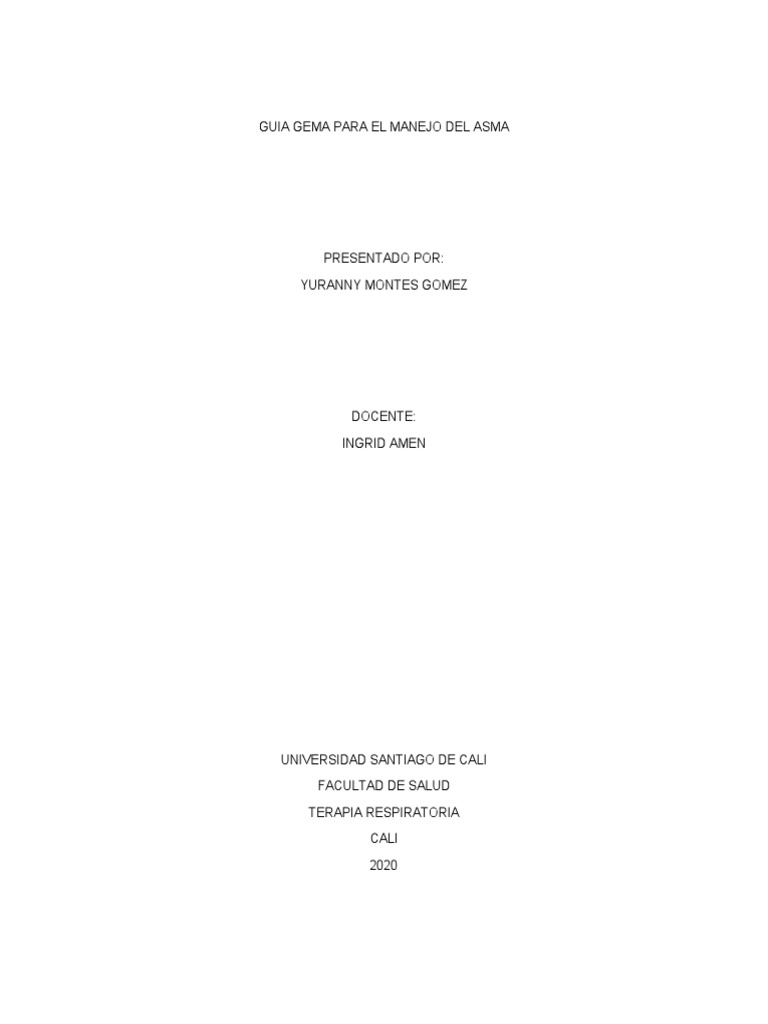 Resumen Guia Gema | PDF | Asma | Tos