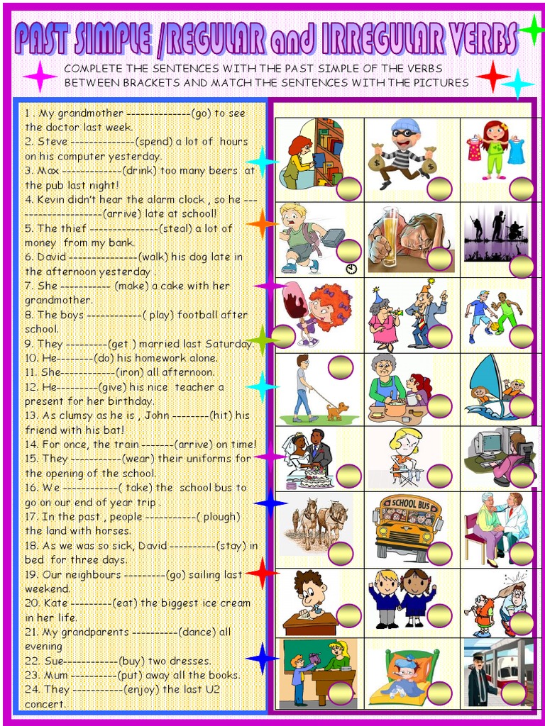 Past Simple Regular and Irregular Verbs - 75159 PDF | PDF | Games ...