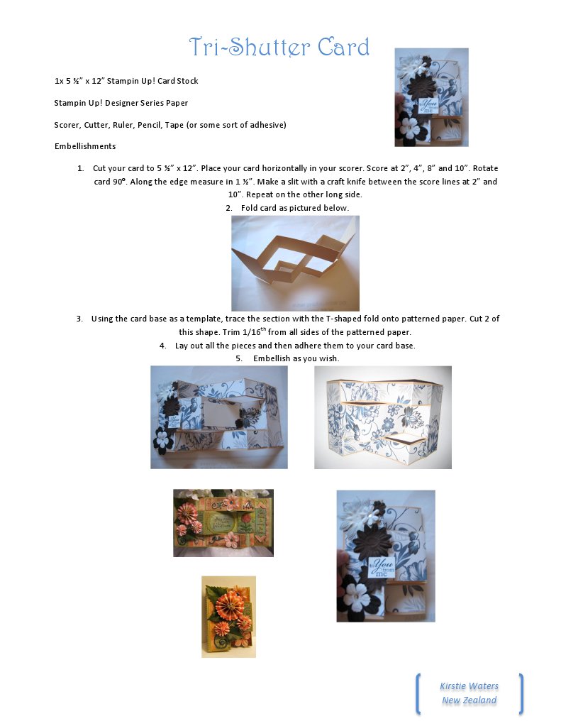 Tri-Shutter Card Instructions | PDF | Crafts | Equipment