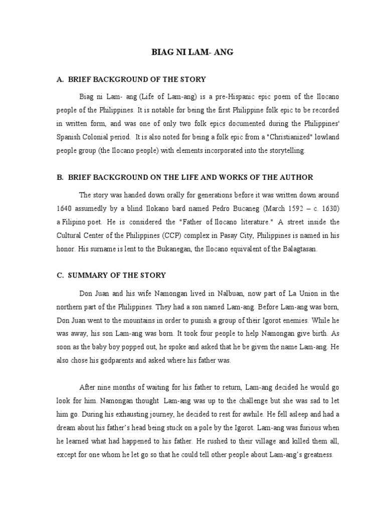 Biag Ni Lam | PDF | Philippines | Poetry