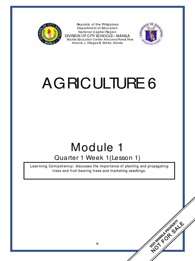 TLE-TE 6 - Q1 - Mod1 - Agriculture | PDF | Trees | Soil
