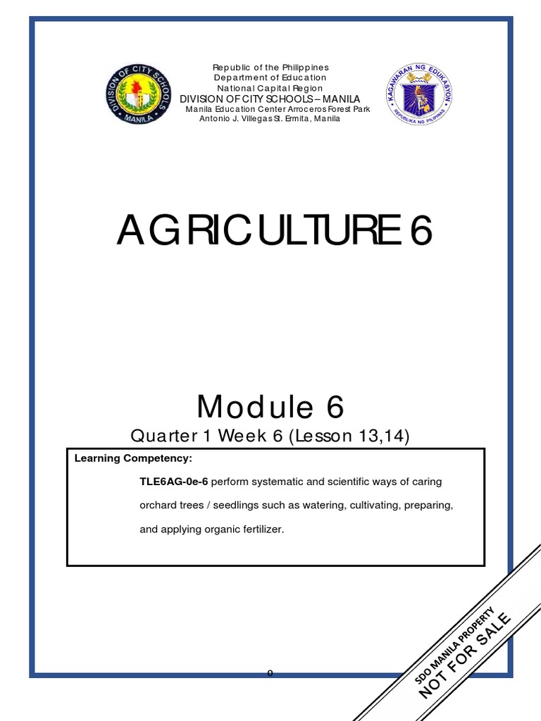 Agriculture 6: Quarter 1 Week 6 (Lesson 13,14) | PDF | Compost | Fertilizer
