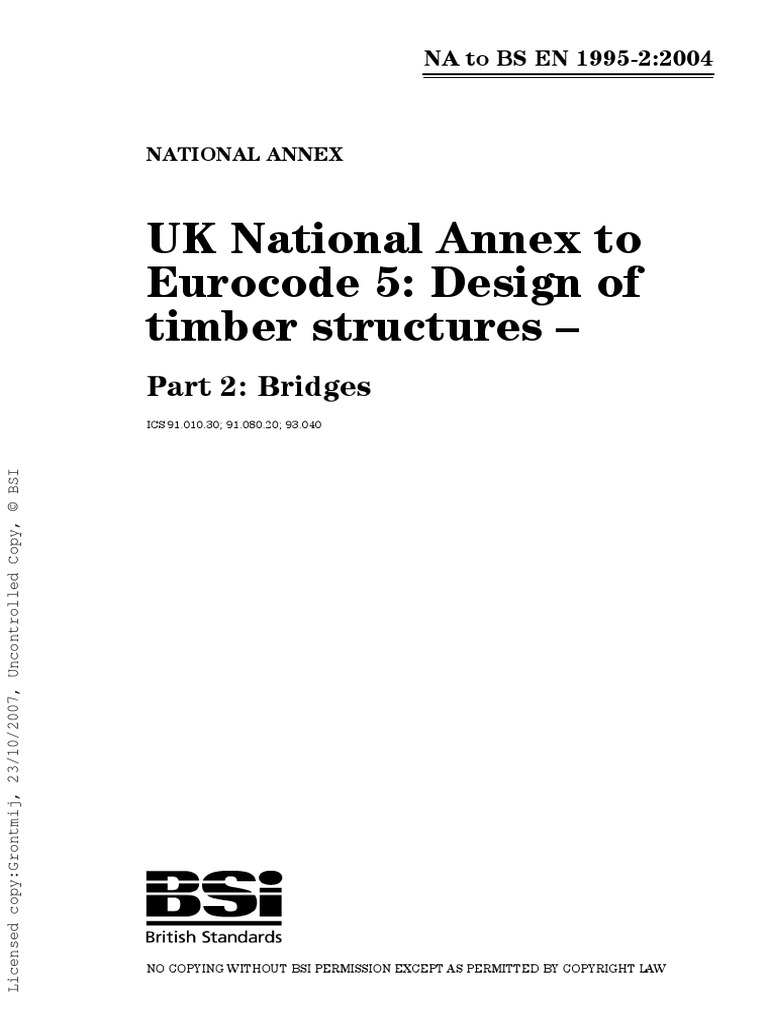2 - UK National Annex To Eurocode 5 - Design of Timber Structures ...