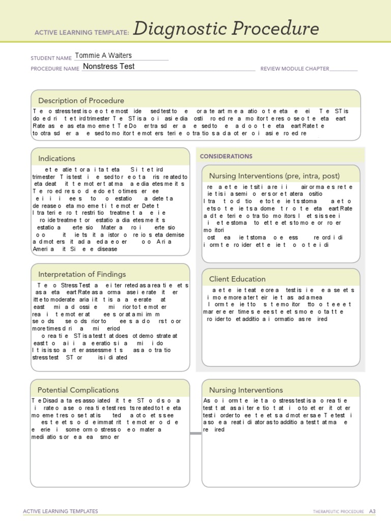 Waiters Nonstress Test PDF | PDF