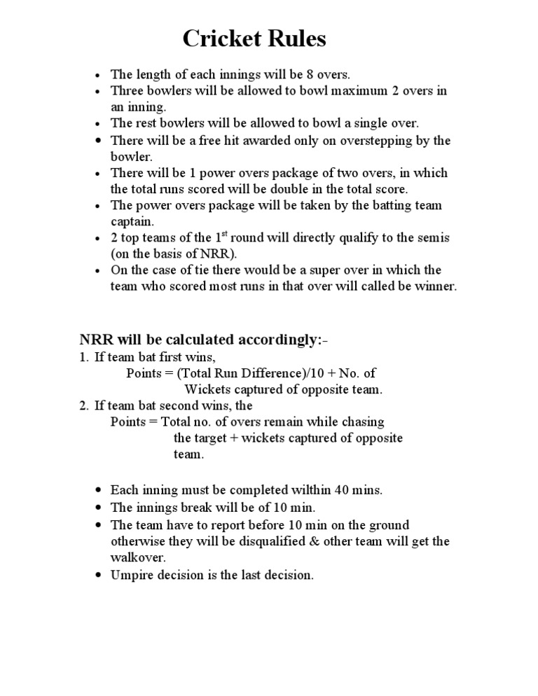 Cricket Rules | PDF