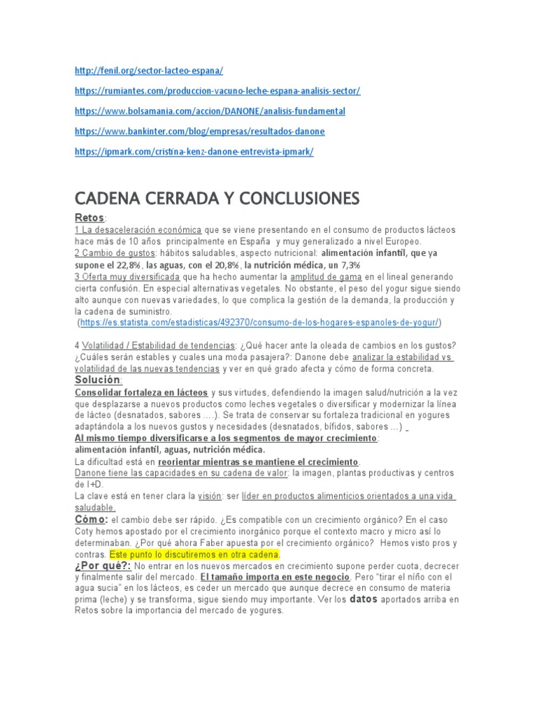 Caso Danone | PDF | Investigación y desarrollo | Productos lácteos