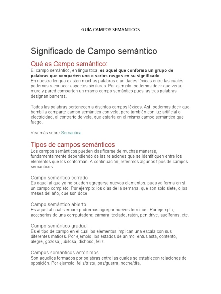 Guía Campos Semanticos | PDF | Idiomas | Informática y tecnología de la ...