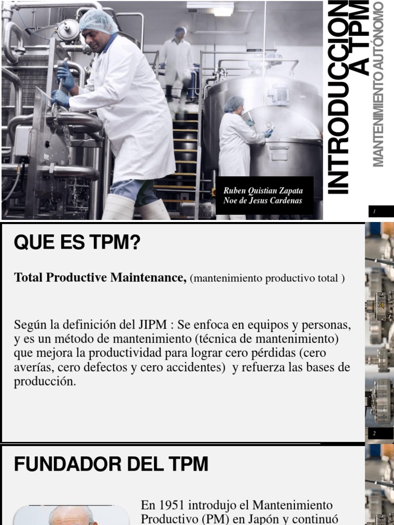 Introduccion A TPM AM (Mantenimiento Productivo Total) | PDF | Procesos ...