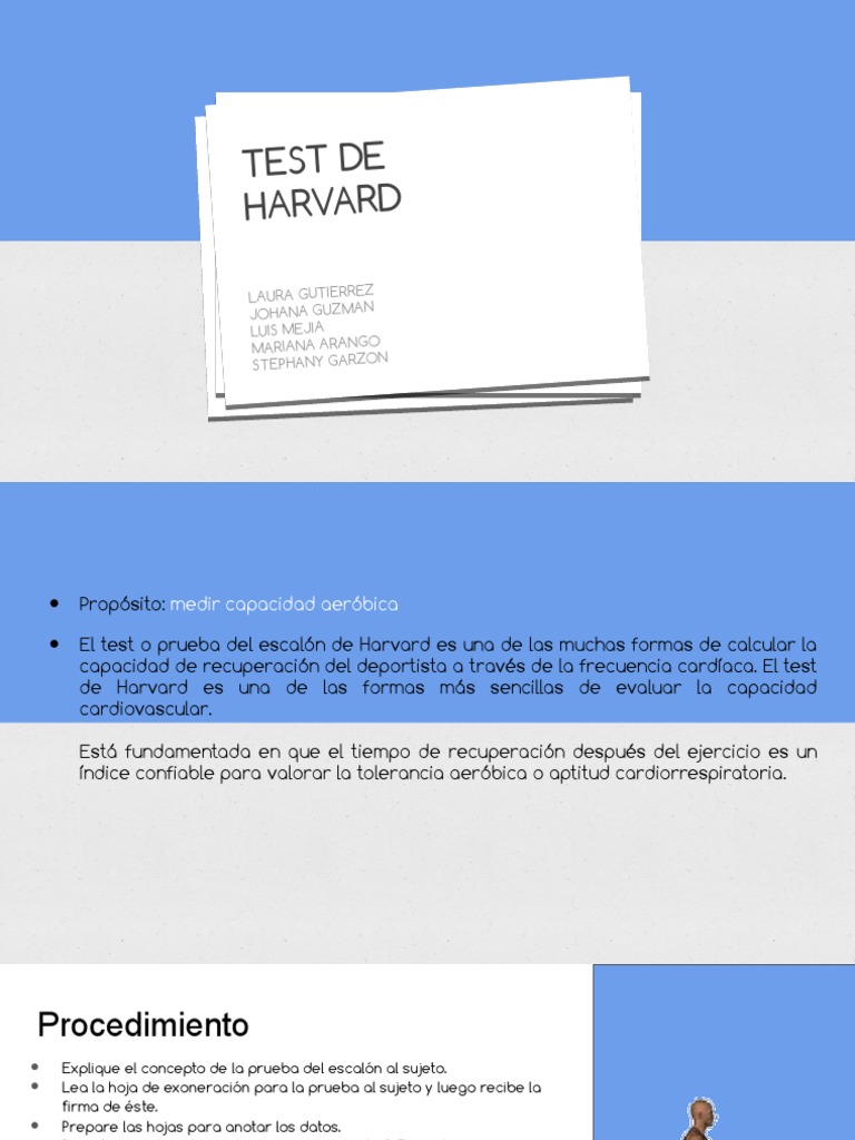 Test de Harvard: Evaluación Aeróbica | PDF | Medicina CLINICA ...