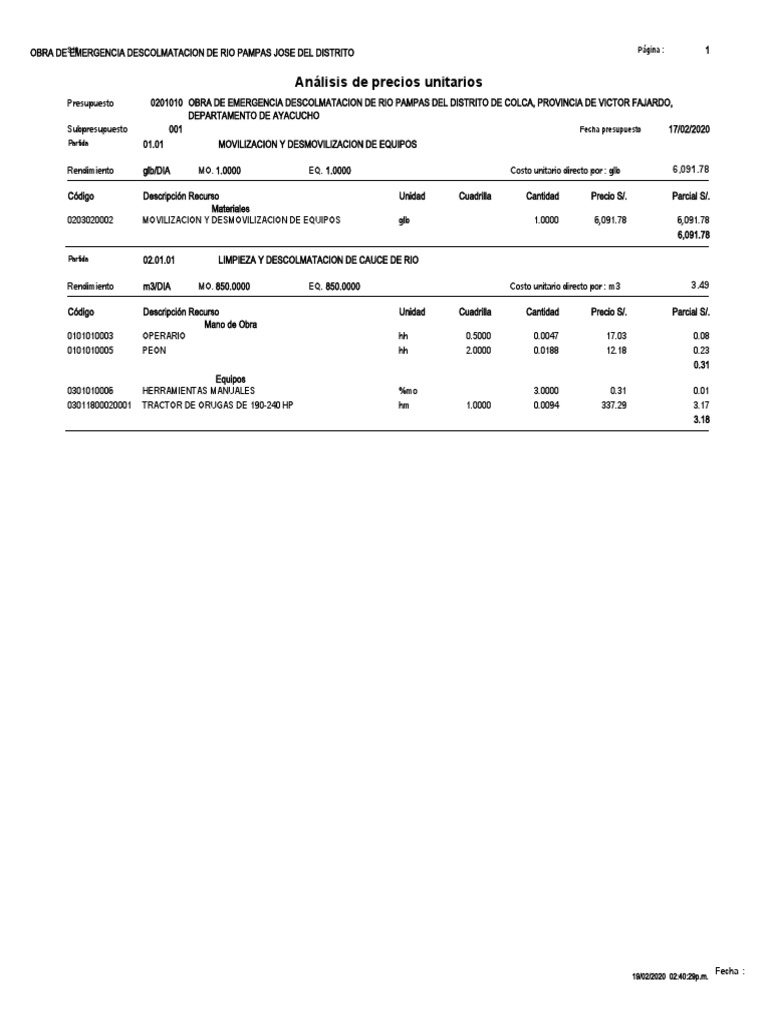 Apu Rio Pampas | PDF | Finanzas y dinero