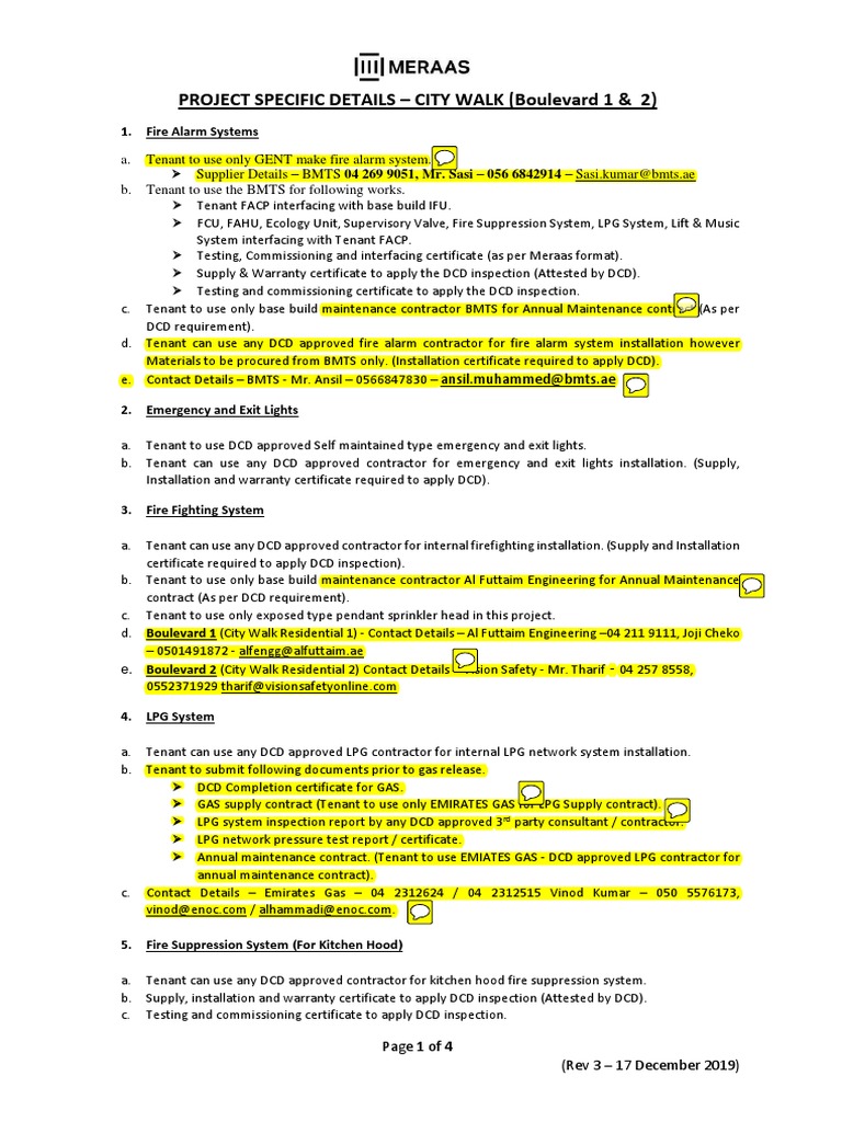 CITY WALK (RESI 1 & 2) - Project Specific Details - REV 3 (17-12-2019 ...