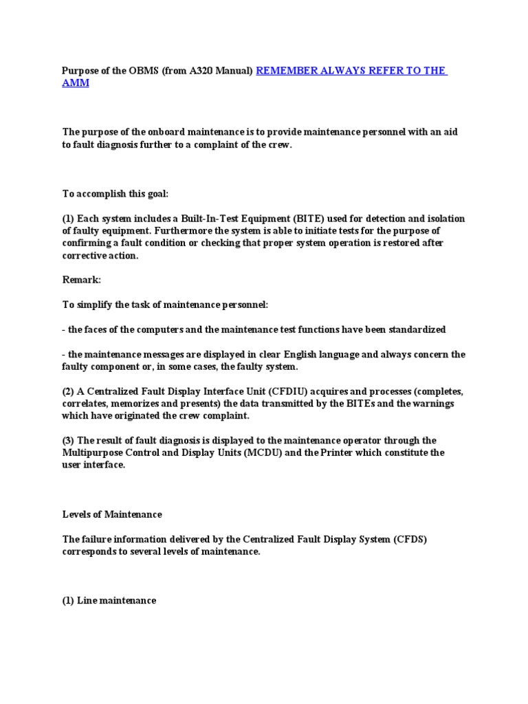 Remember Always Refer To The AMM | PDF | System | Computer Science