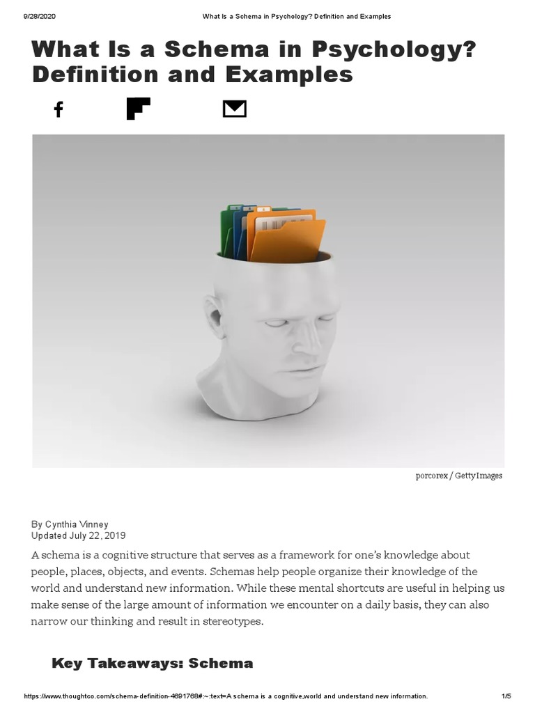 Schema Psychology: Definition & Examples | PDF | Schema (Psychology ...