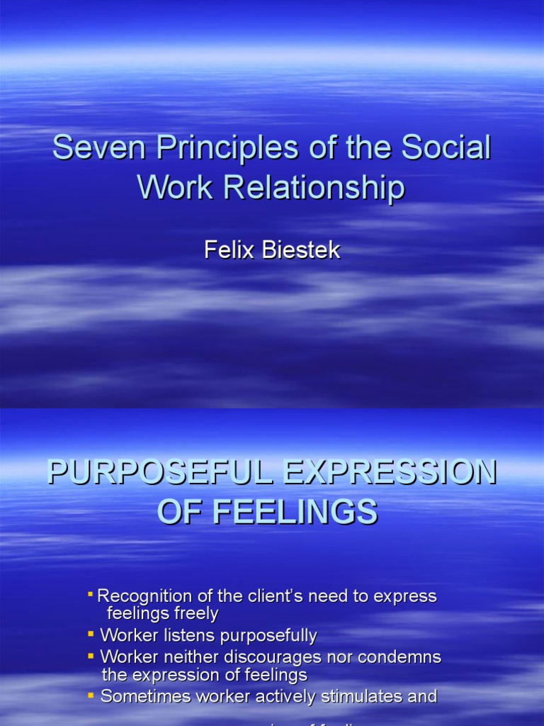 Biestek's Seven Social Work Principles | PDF | Behavioural Sciences ...